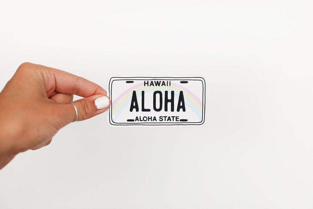 Aloha Vinyl Sticker - Hawaii State License Plate - Etsy