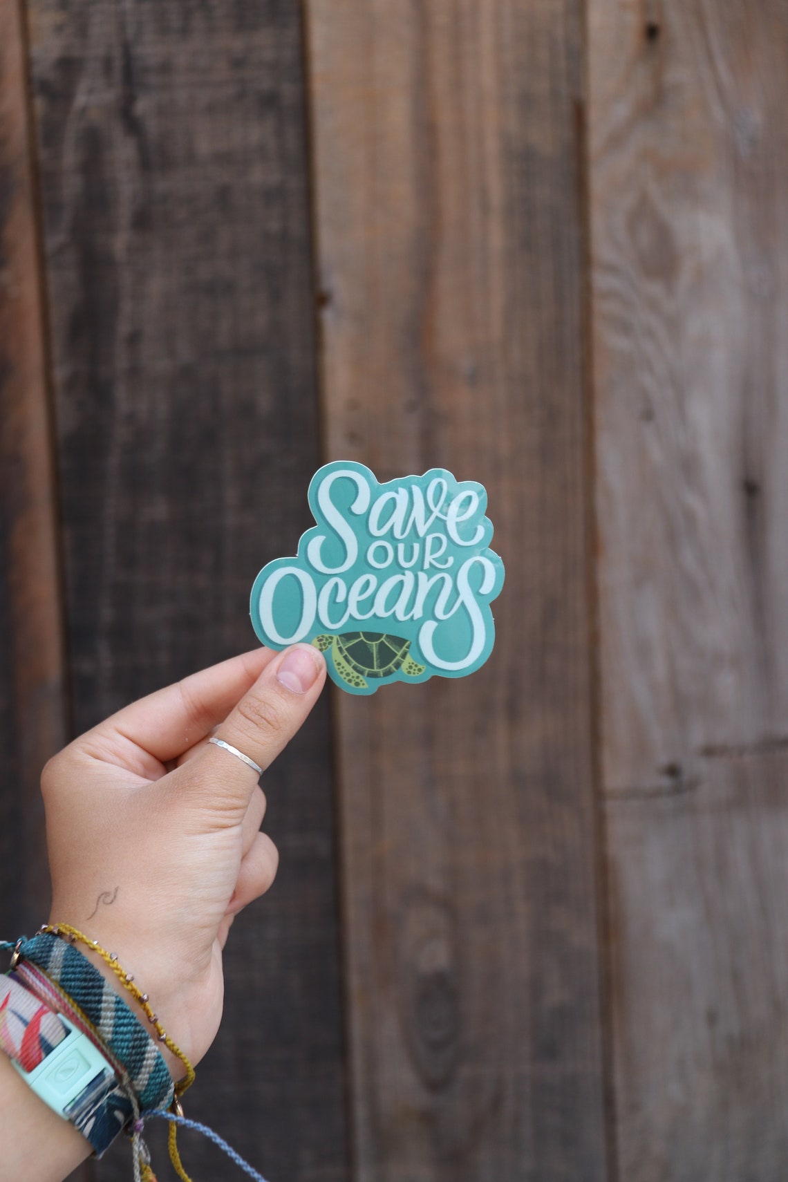 Save Our Oceans Vinyl Sticker Turtle Recycle Plastic | Etsy