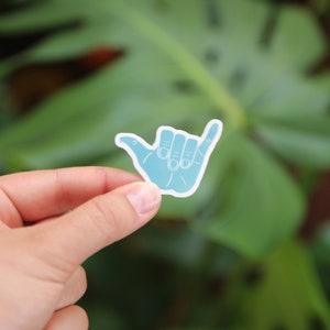 Hang Loose Vinyl Sticker - Surf Shaka Blue - Etsy