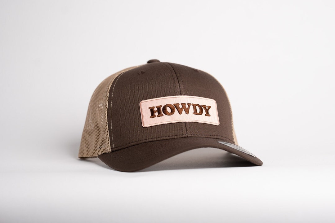 Howdy Trucker Hat Western Cowgirl Brown and Pink Breathable Mesh ...