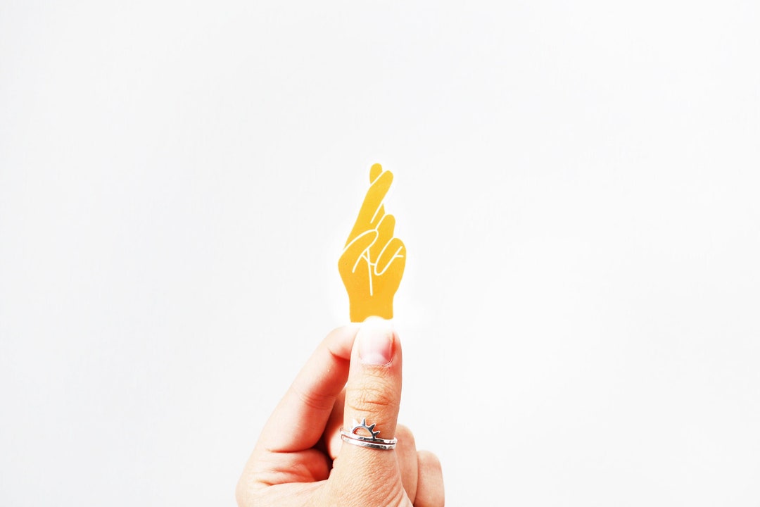 Fingers Crossed Vinyl Sticker - Etsy