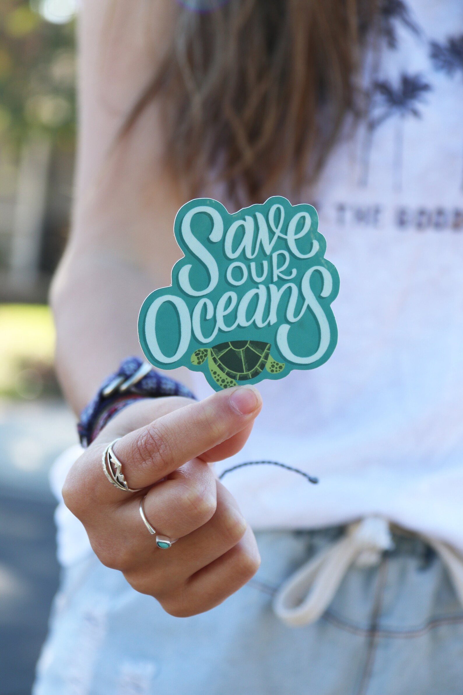 Save Our Oceans Vinyl Sticker Turtle Recycle Plastic | Etsy