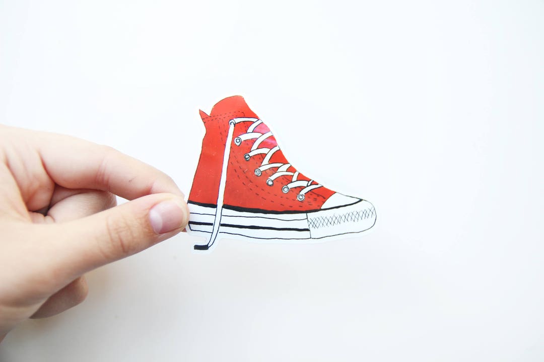 Red Converse Vinyl Sticker Shoe - Etsy