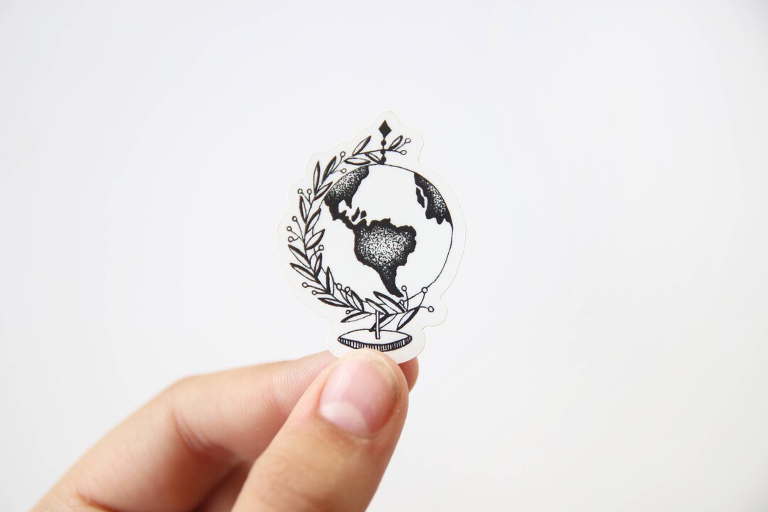 Mini Globe Vinyl Sticker - Etsy