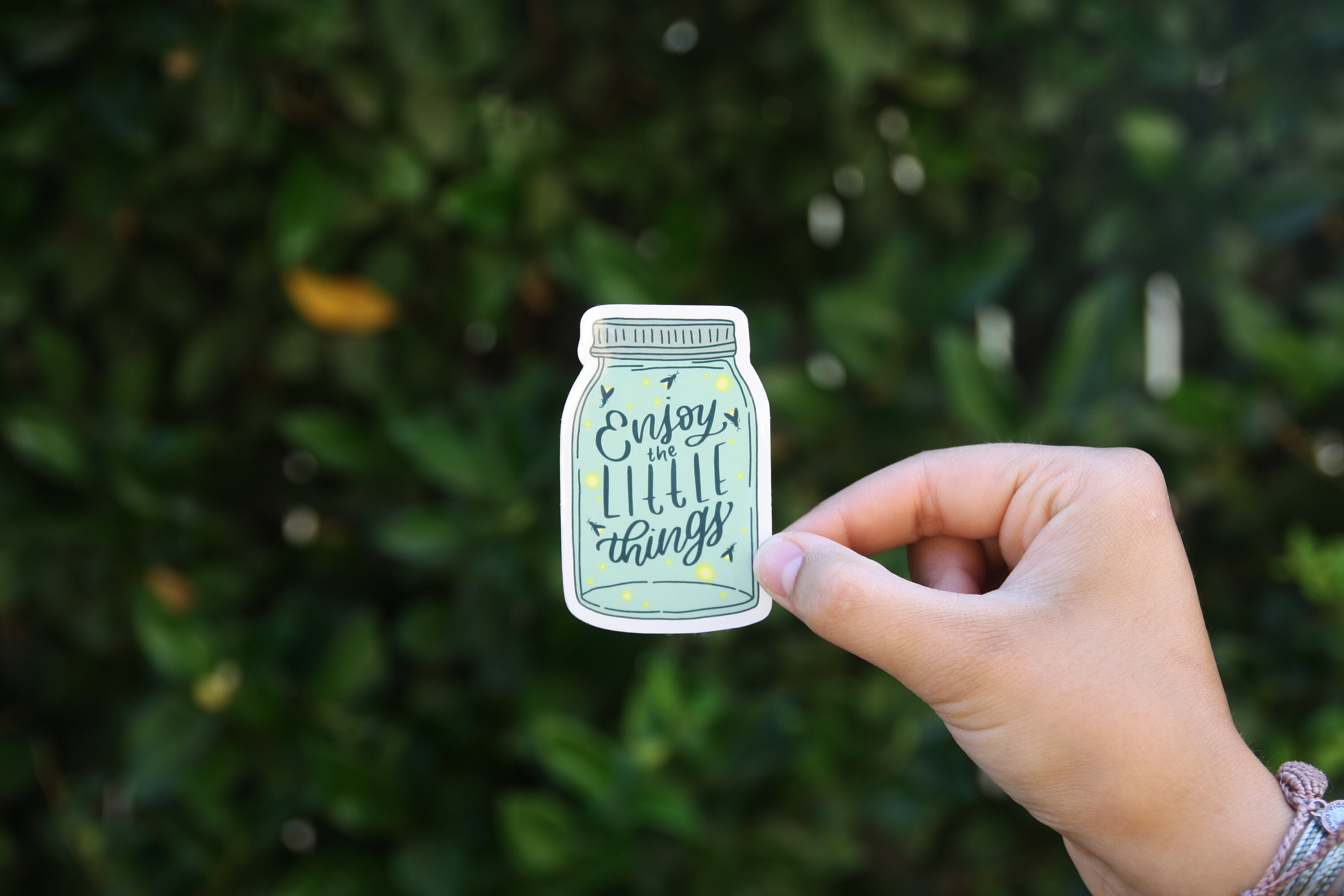 Enjoy the Little Things Vinyl Sticker Jar Lighting Bug | Etsy