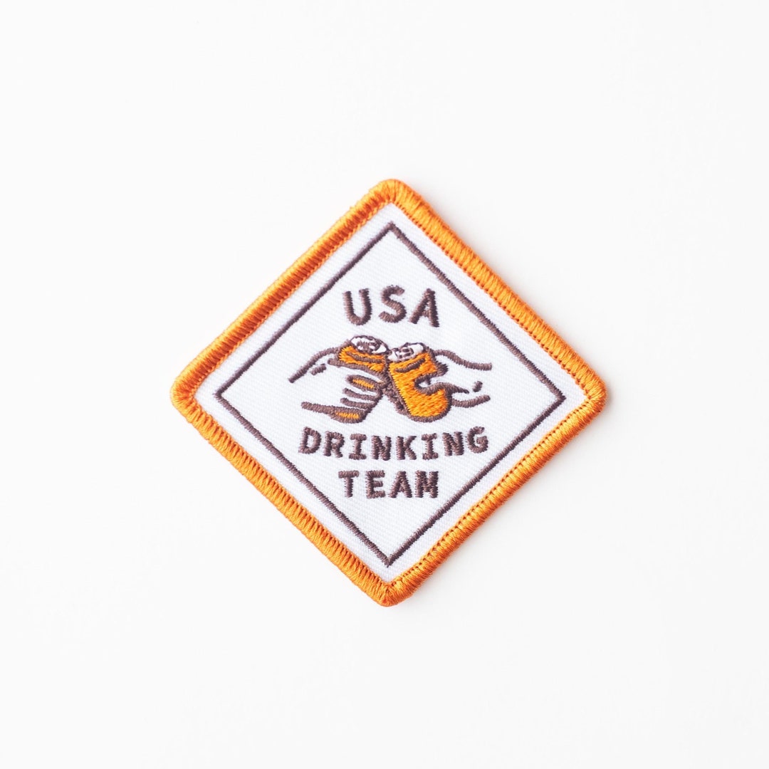 USA Drinking Team - Embroidered Iron-on Patch - Etsy