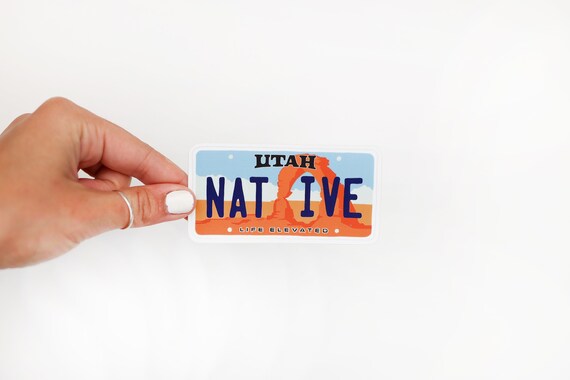 Utah Native Vinyl Sticker State License Plate | Etsy