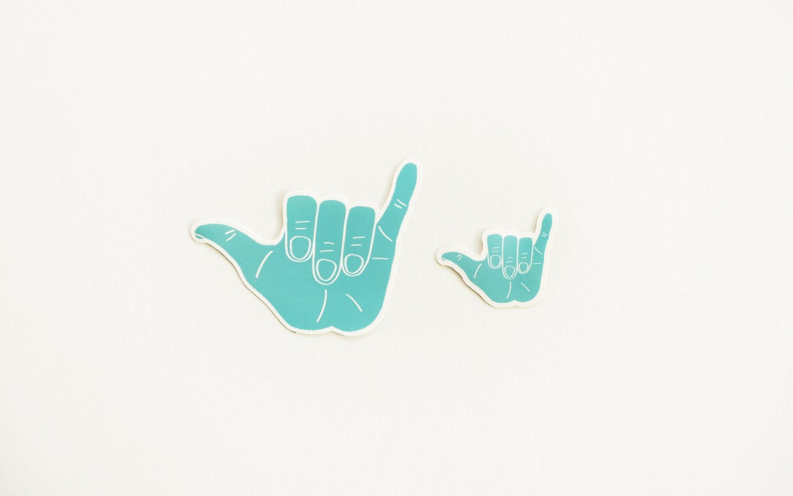 Hang Loose Vinyl Sticker Surf Shaka Blue - Etsy