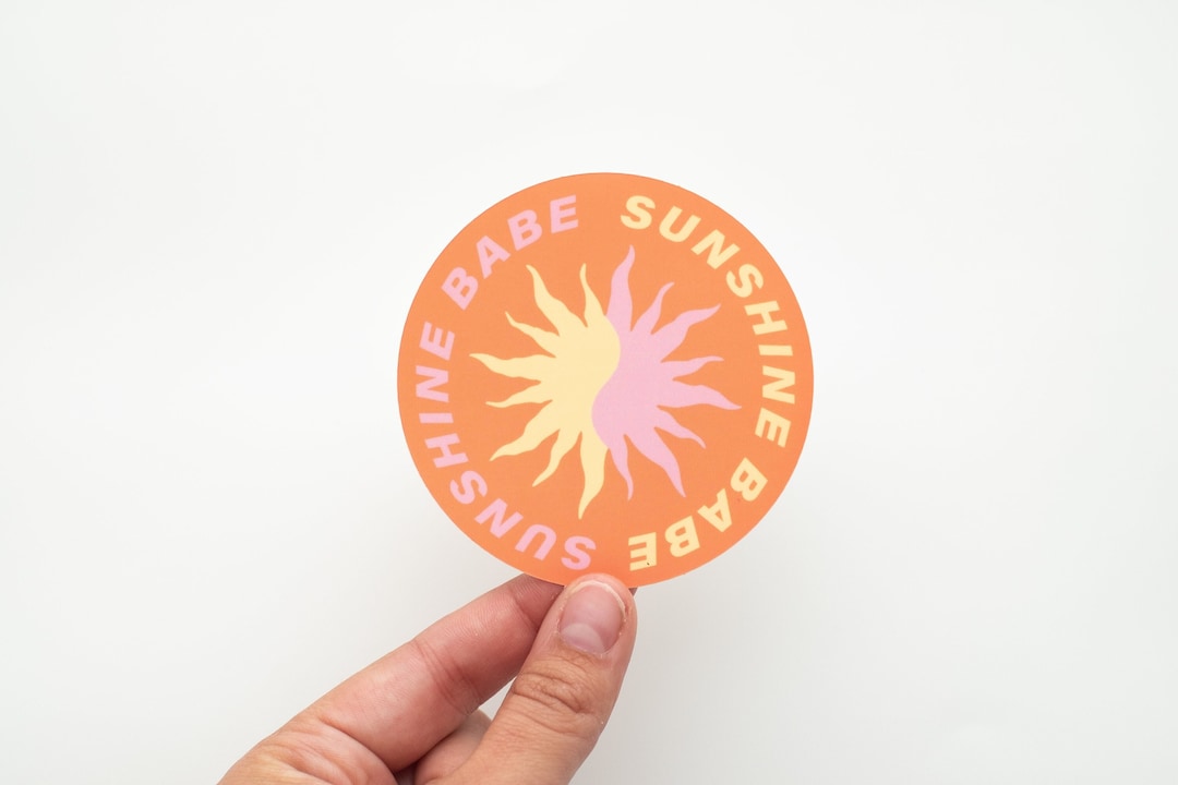 Sunshine Babe - Vinyl Sticker - Circle Sun - Etsy