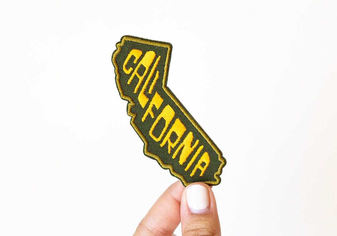 California State - Embroidered Iron-on Patch - Golden State - Yellow ...