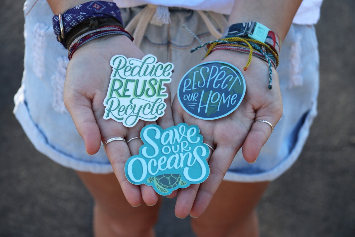 Environmentalist Vinyl Sticker Pack Reduce Reuse Recycle | Etsy