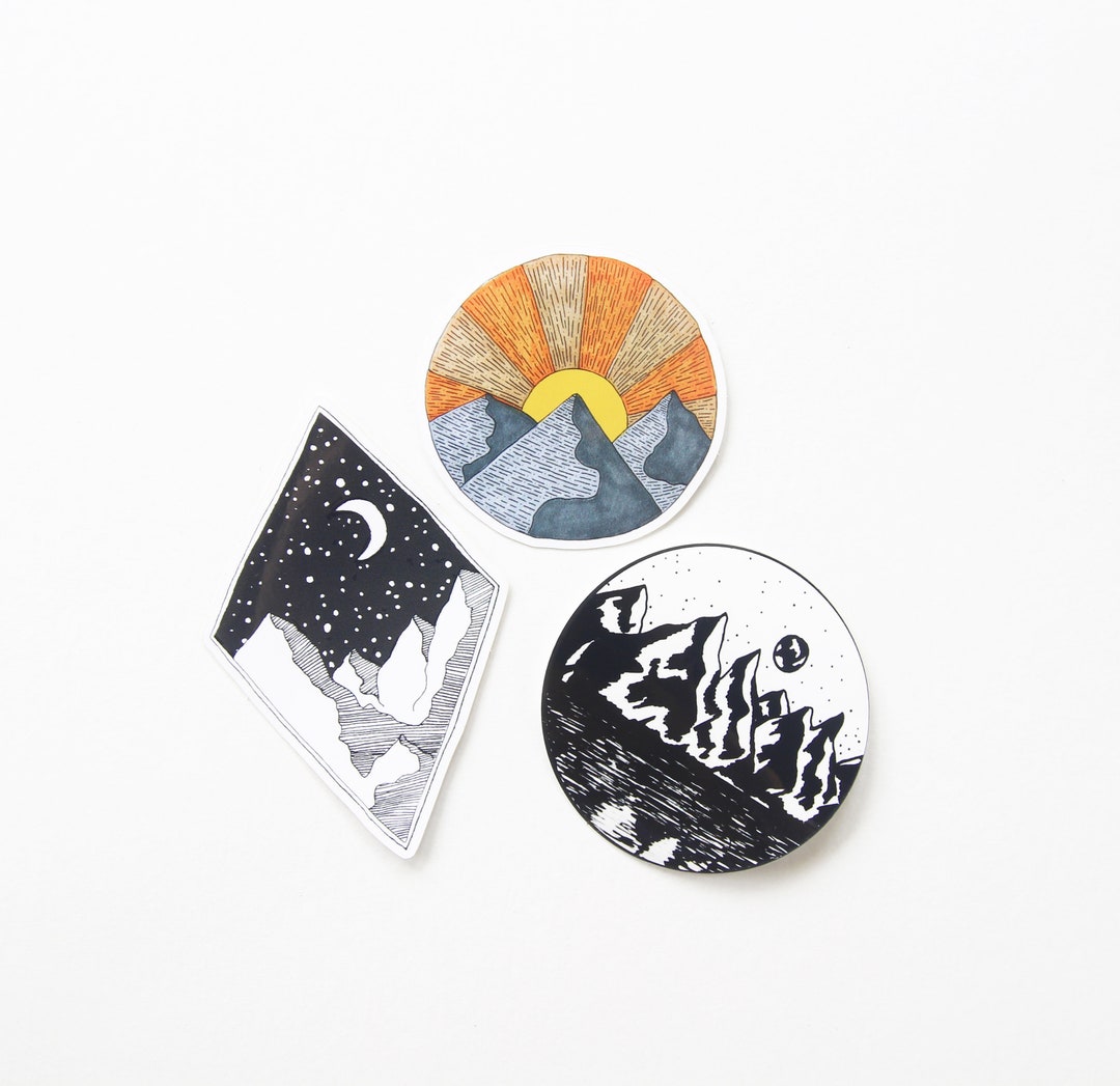 Mountains Vinyl Stickers Three Pack - Etsy
