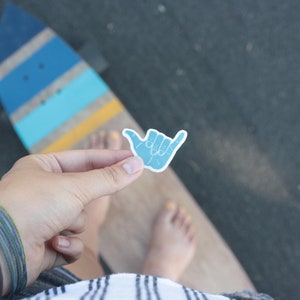 Hang Loose Vinyl Sticker Surf Shaka Blue - Etsy