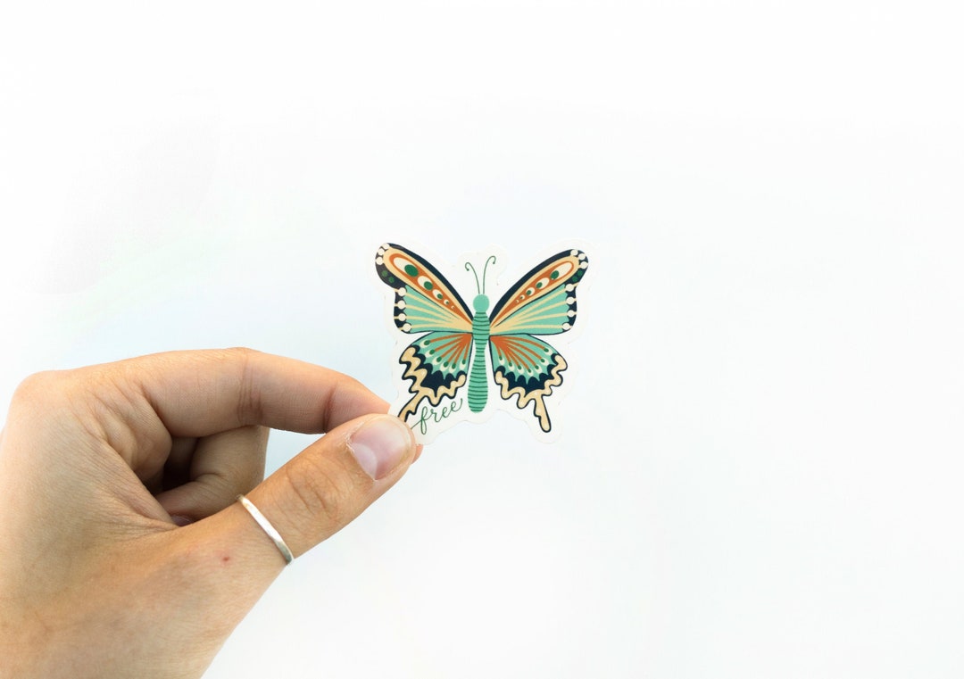 Butterfly Vinyl Sticker Free Colorful Fly - Etsy