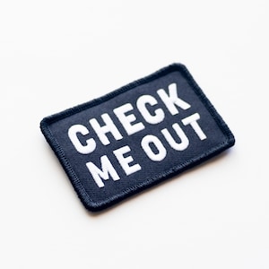 Check Me Out Iron-on Patch Black and White - Etsy