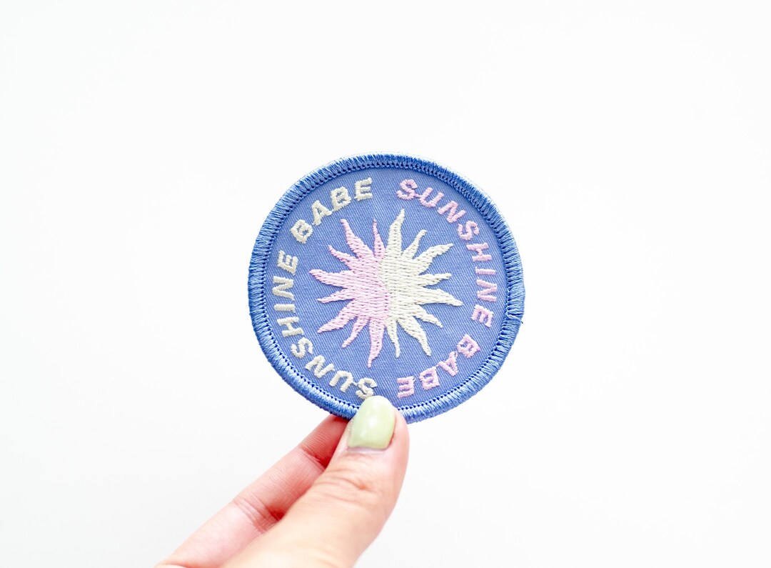 Sunshine Babe - Embroidered Iron-on Patch - Sun - Blue and Purple - Etsy