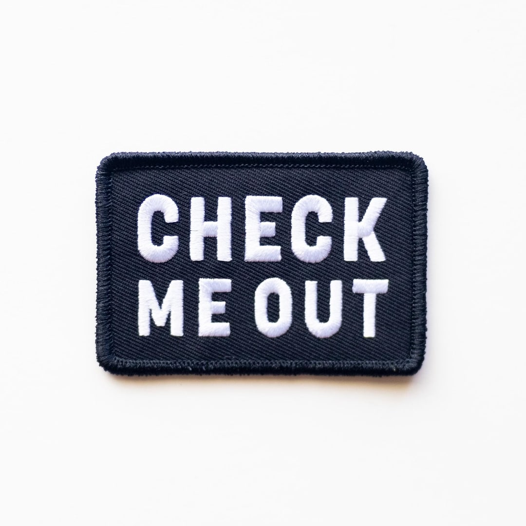 Check Me Out Iron-on Patch Black and White - Etsy