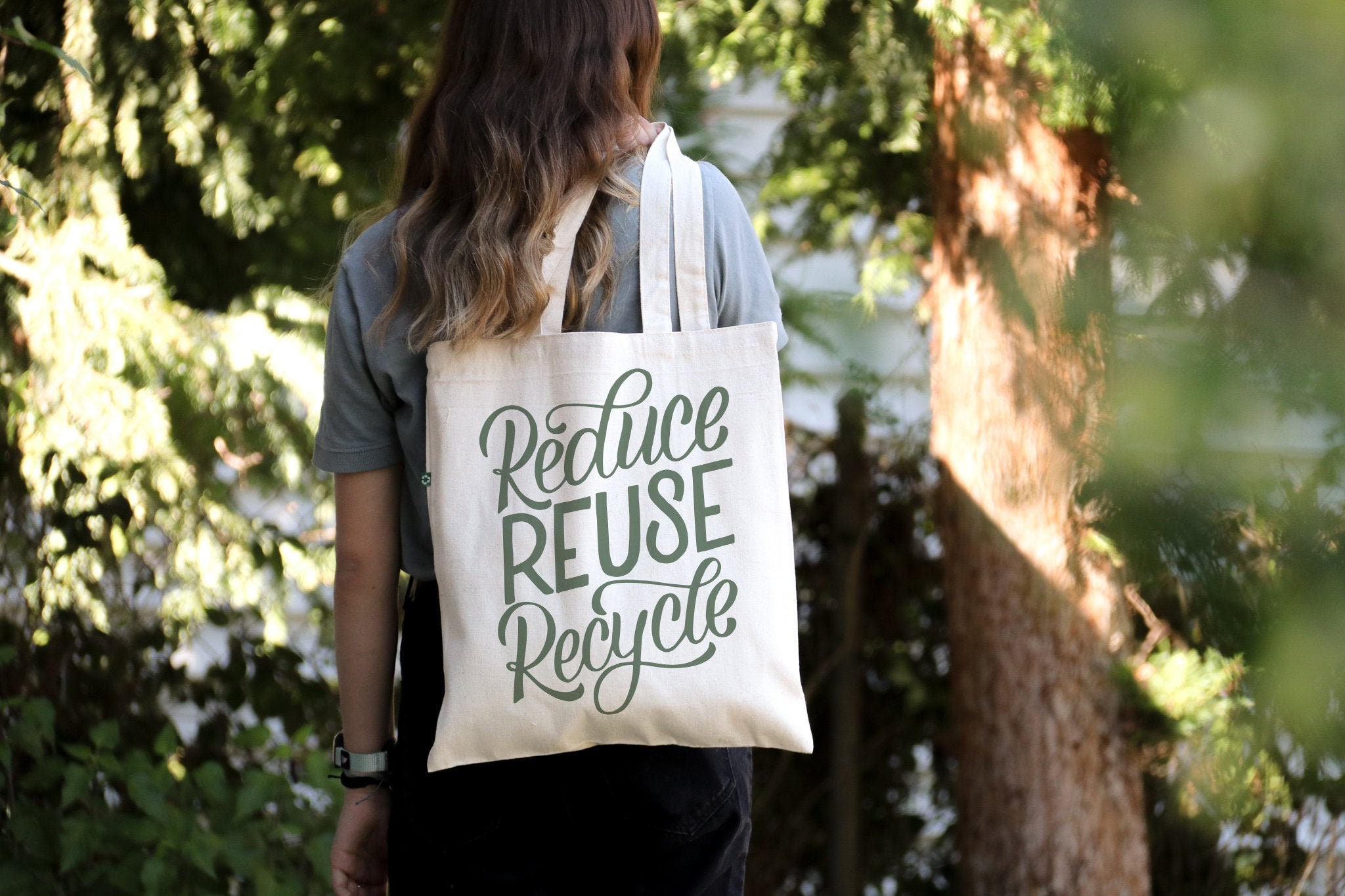 Reduce Reuse Recycle Canvas Tote Bag Recycled Cotton - Etsy UK