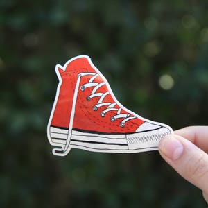 Red Converse Vinyl Sticker Shoe - Etsy