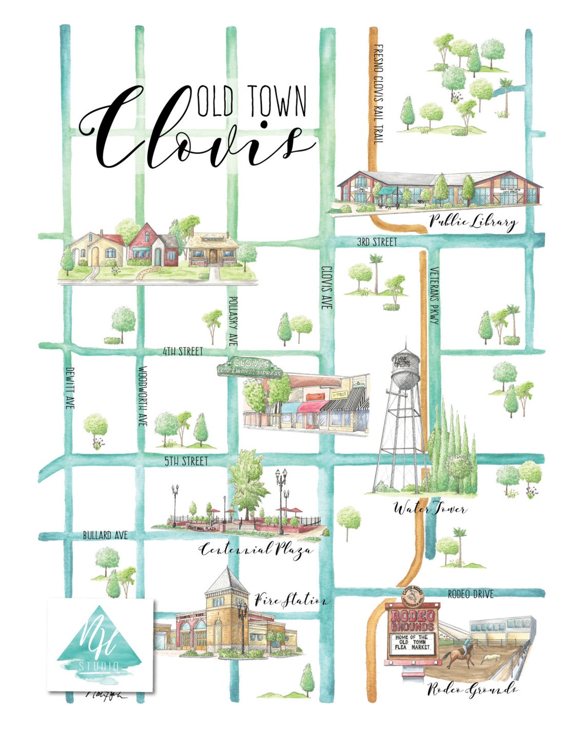 Clovis California Map, Old Town Clovis California, California ...