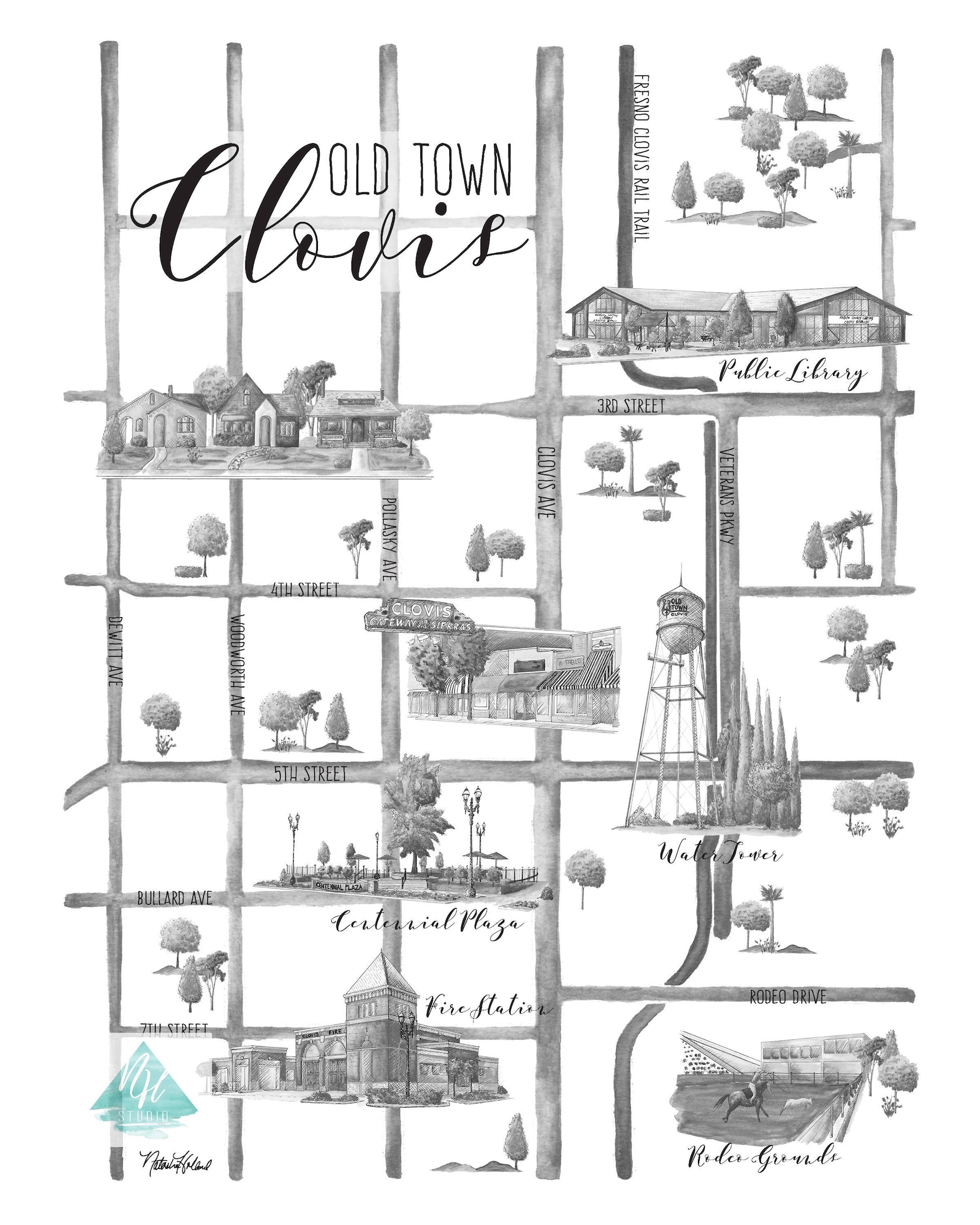 Clovis California Map, Old Town Clovis California, California ...