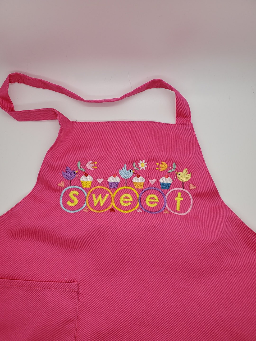 Hot Pink Girls Apron/childs Baking Apron/cupcake Design Apron/kids ...