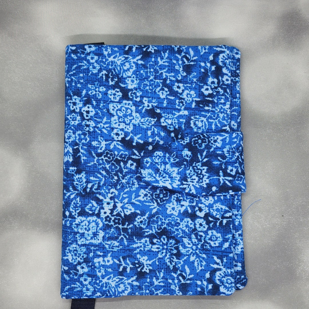 Mass Market Paperback Book Cover, Blue Floral Reusable Fabric Book ...