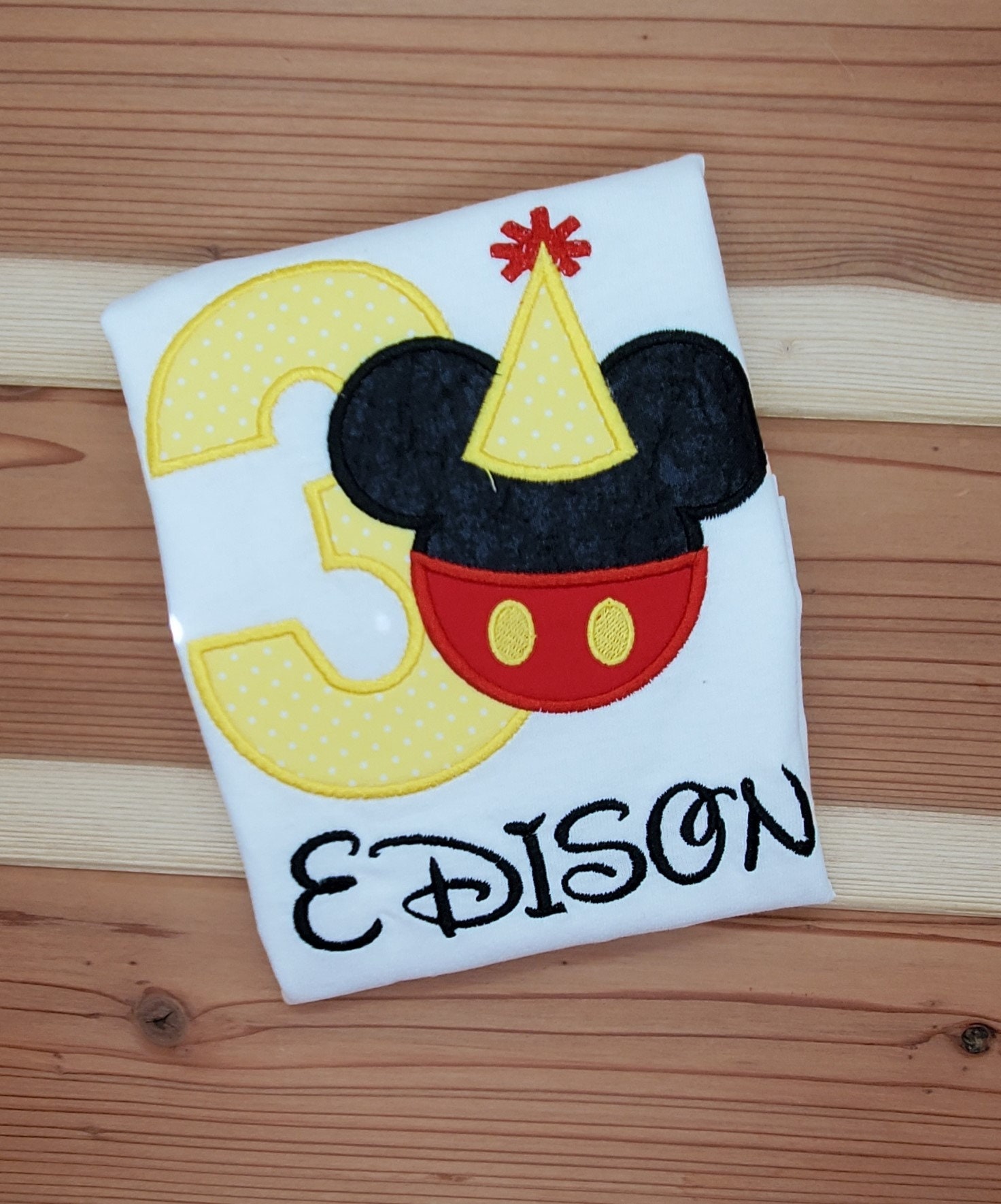 Custom Embroidery Mickey Mouse Birthday Shirt/mickey | Etsy