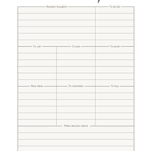 Customizable Brain Dump Template - Etsy
