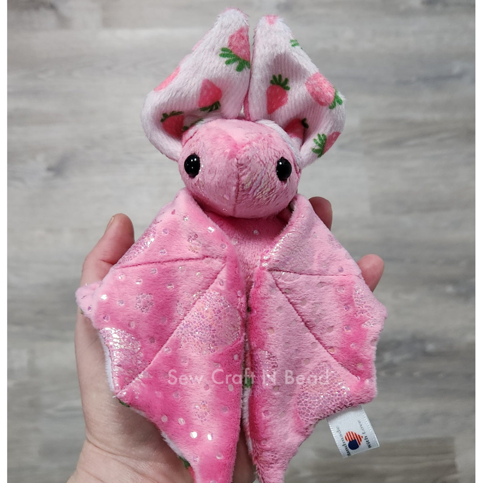 MADE to ORDER Limited Edition Pink Strawberry Bat Plush Scented or No ...