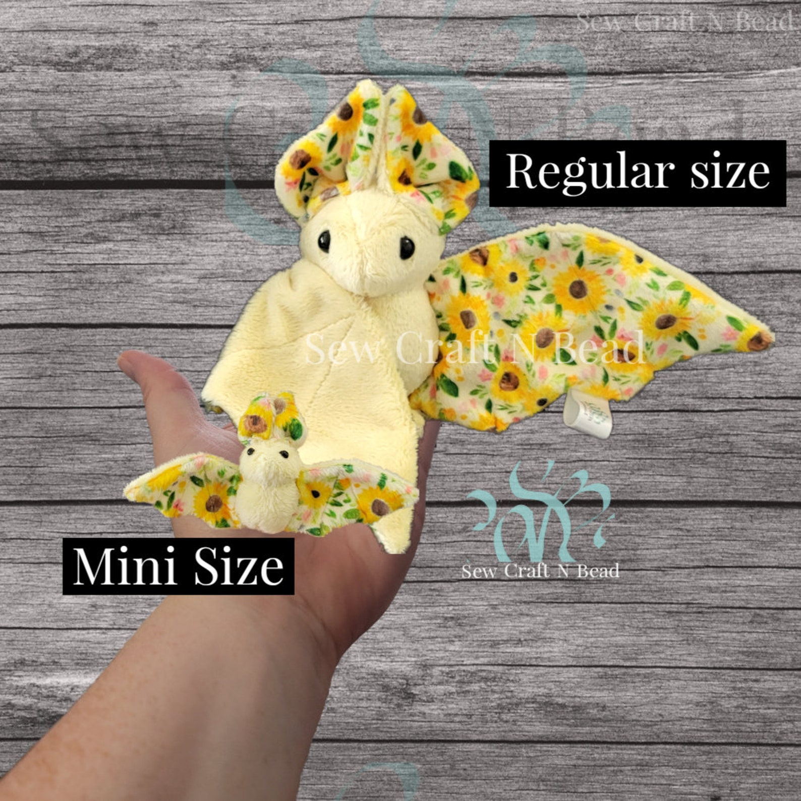MADE TO ORDER Light Yellow Sunflower Bat Plush scented or No - Etsy