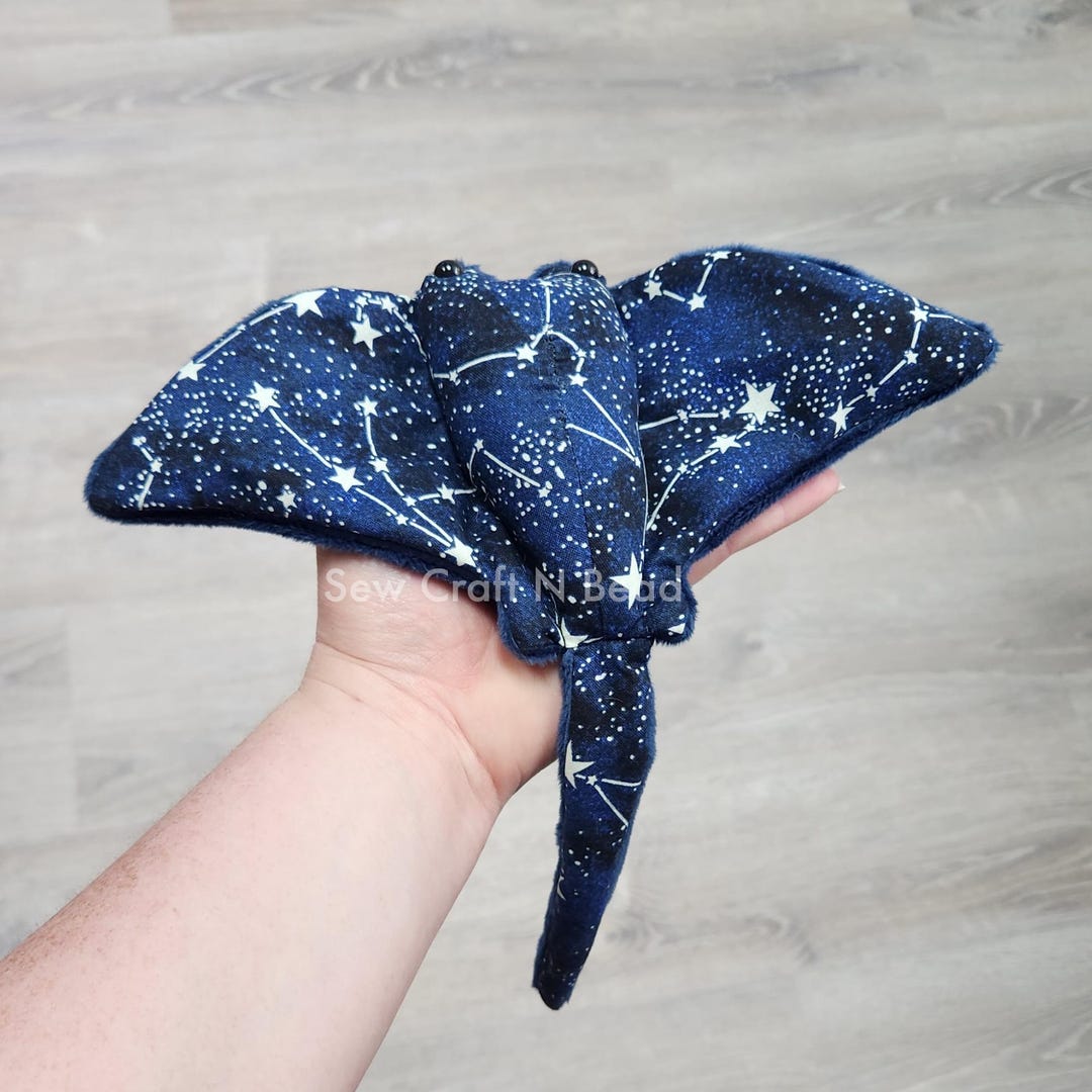 Glow-in-the-dark Stingray Plush: Handmade Cosmic Cuddle Buddy - Etsy