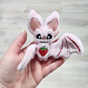 Pink Strawberry Bat Plush (READY TO SHIP) - Etsy