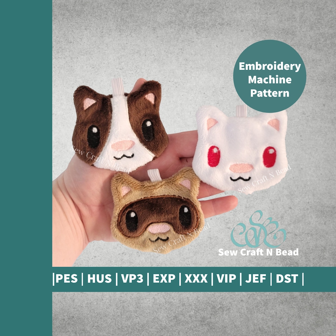 ITH Pattern Bundle, in the Hoop Plush Pattern, Ferret Plush Keychains ...
