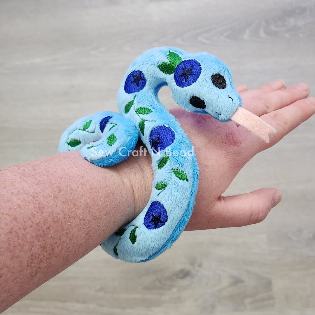 Blueberry Snake Plush: Handmade Wearable Stuffed Animal - Etsy