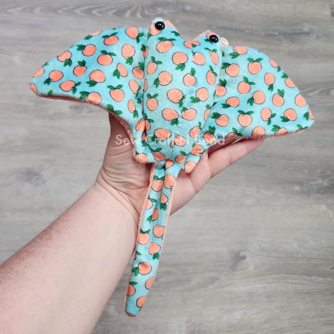 Peach Stingray Plush: Handmade Minky Sea Pancake - Etsy