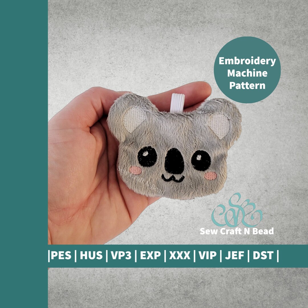 Koala Bear Plush Keychain ITH Embroidery Pattern (4x4 Hoop) - Etsy