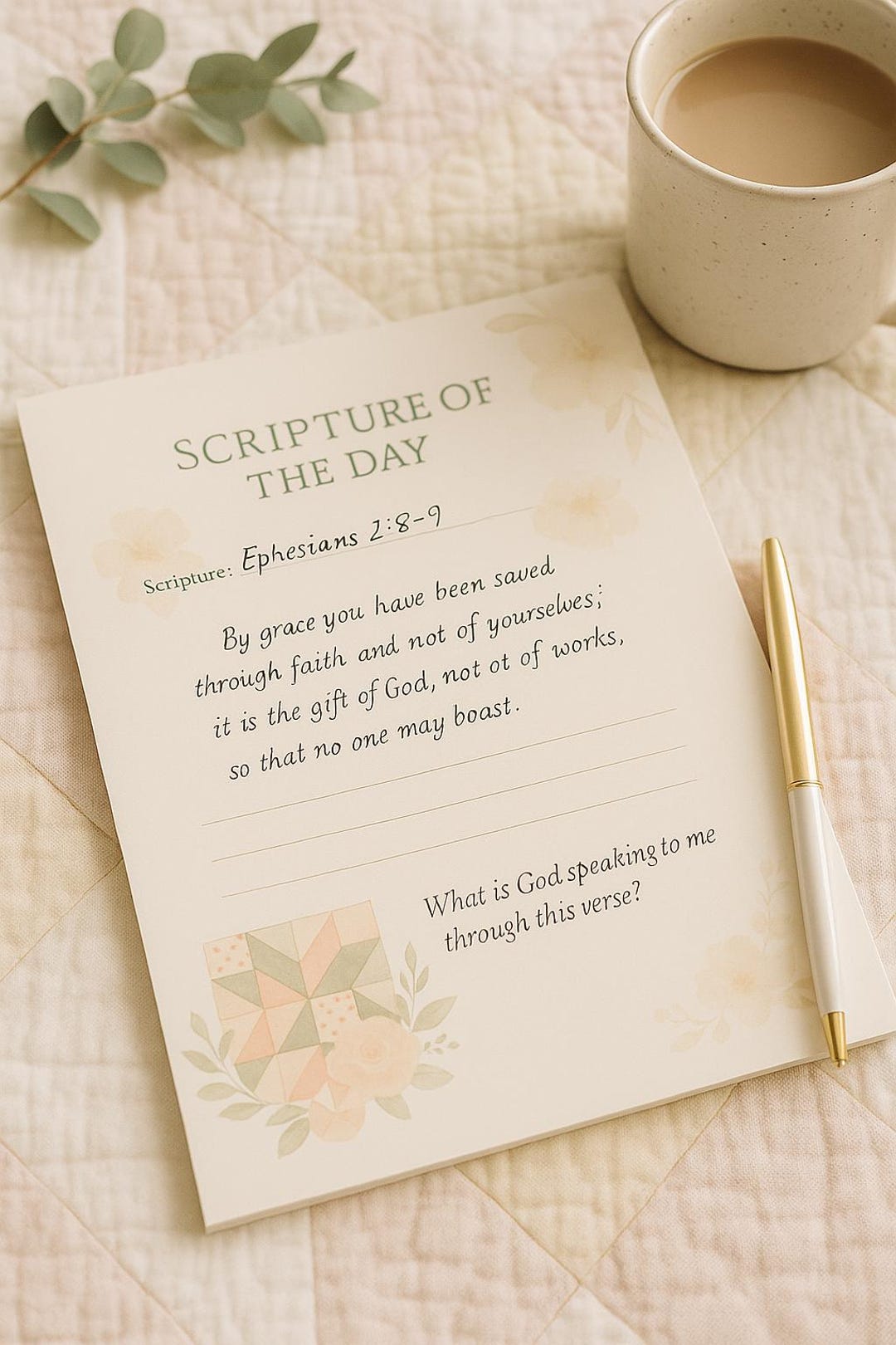 Scripture Writing Journal Page – Floral Christian Reflection (PDF ...