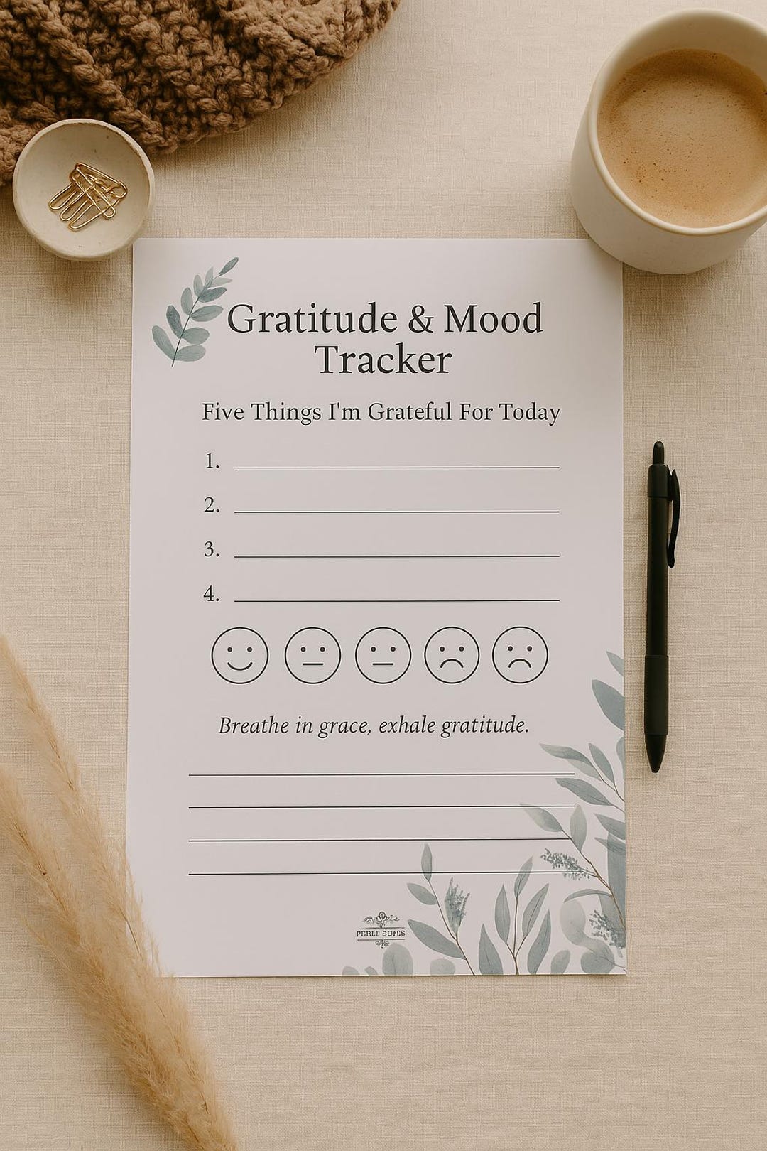 Gratitude & Mood Tracker | Daily Reflection Printable (PDF Download) - Etsy