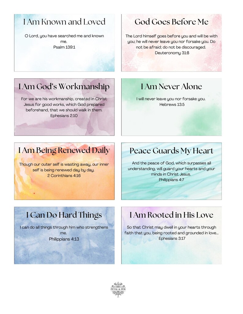 Christian Affirmation Cards | Printable Scripture Cards | Faith-based ...