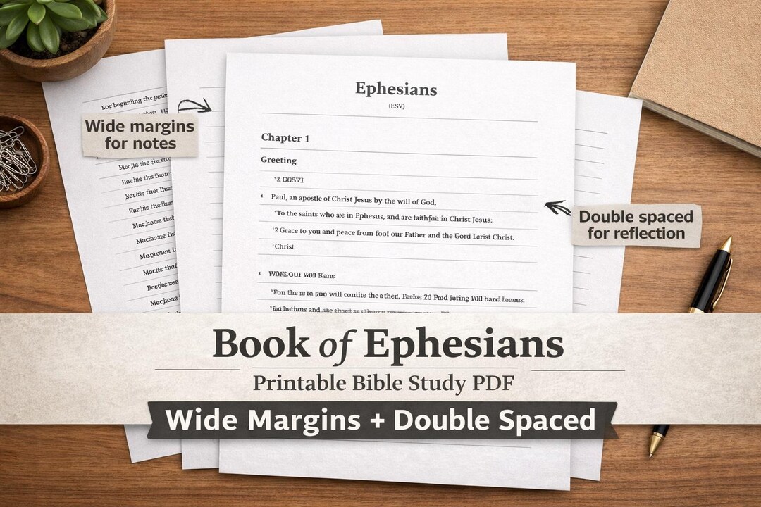 Ephesians Bible Study Printable – Wide Margin ESV Scripture Notes (PDF ...