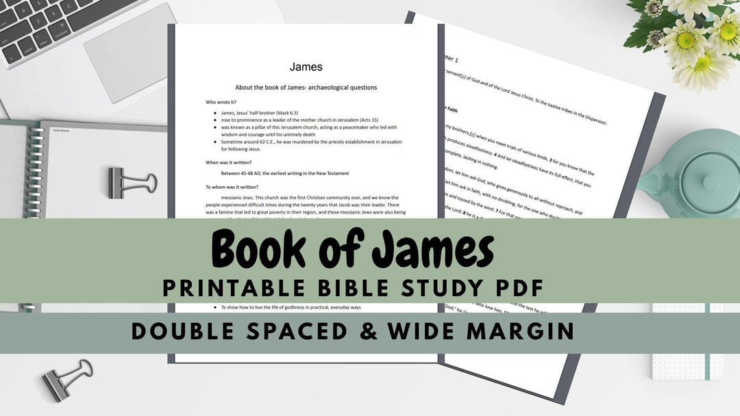 Book of James Bible Study PDF – Wide Margin, Double Spaced Scripture ...