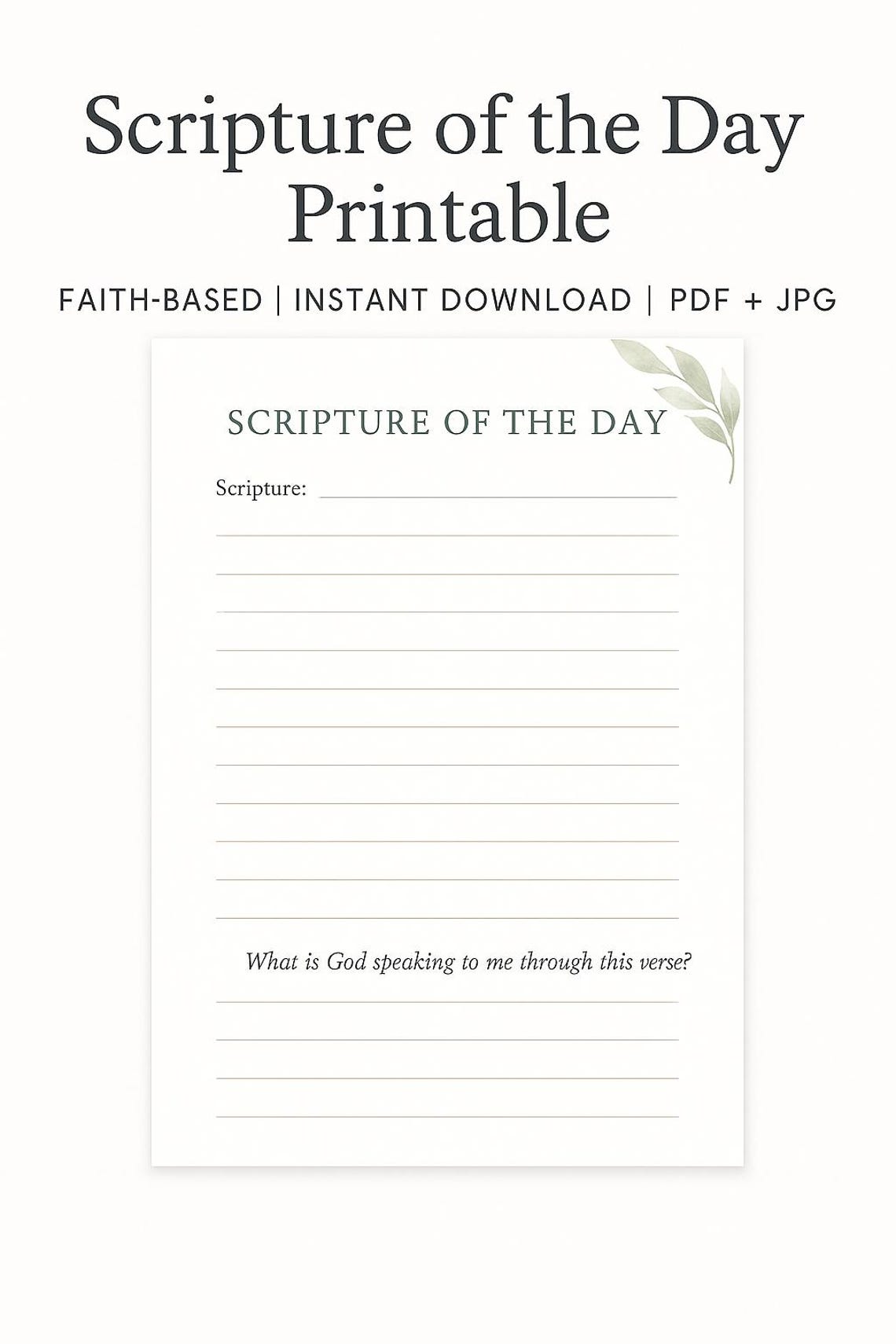 Topical Scripture Study Printable – Bible Verse Journal Page | Faith ...