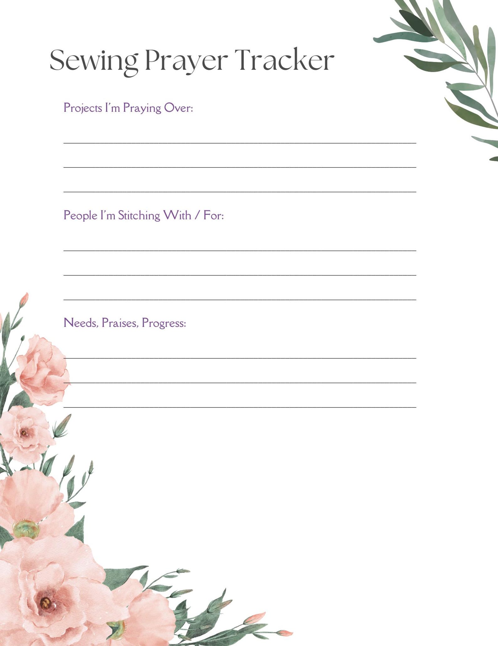 Sew & Pray Journal | Printable Christian Sewing Devotional | Prayer ...