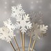 Glitter Snowflake Centerpiece Picks, 2" Snowfake Sets of 6, 12, 24 ...