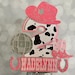 Disco Cowgirl Personalized Cake Topper, Space Cowgirl, Boots & Bling ...