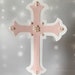 Pink & Pearl Cross Cake Top, Communion Cake Topper, Baptism Decoration ...
