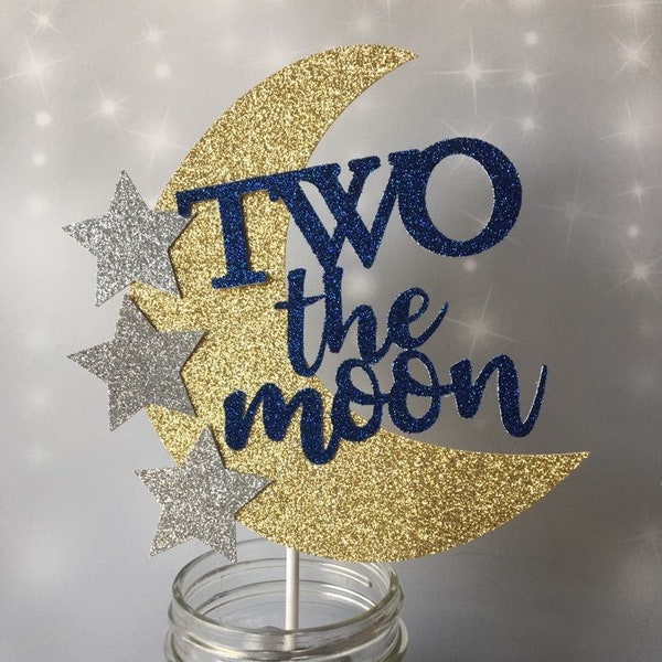 Moon and Star Cake Topper - Etsy