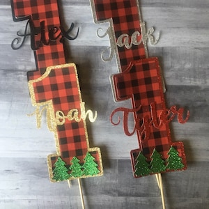 Buffalo Plaid First Birthday, Lumberjack Plaid Theme, Personalized Red ...