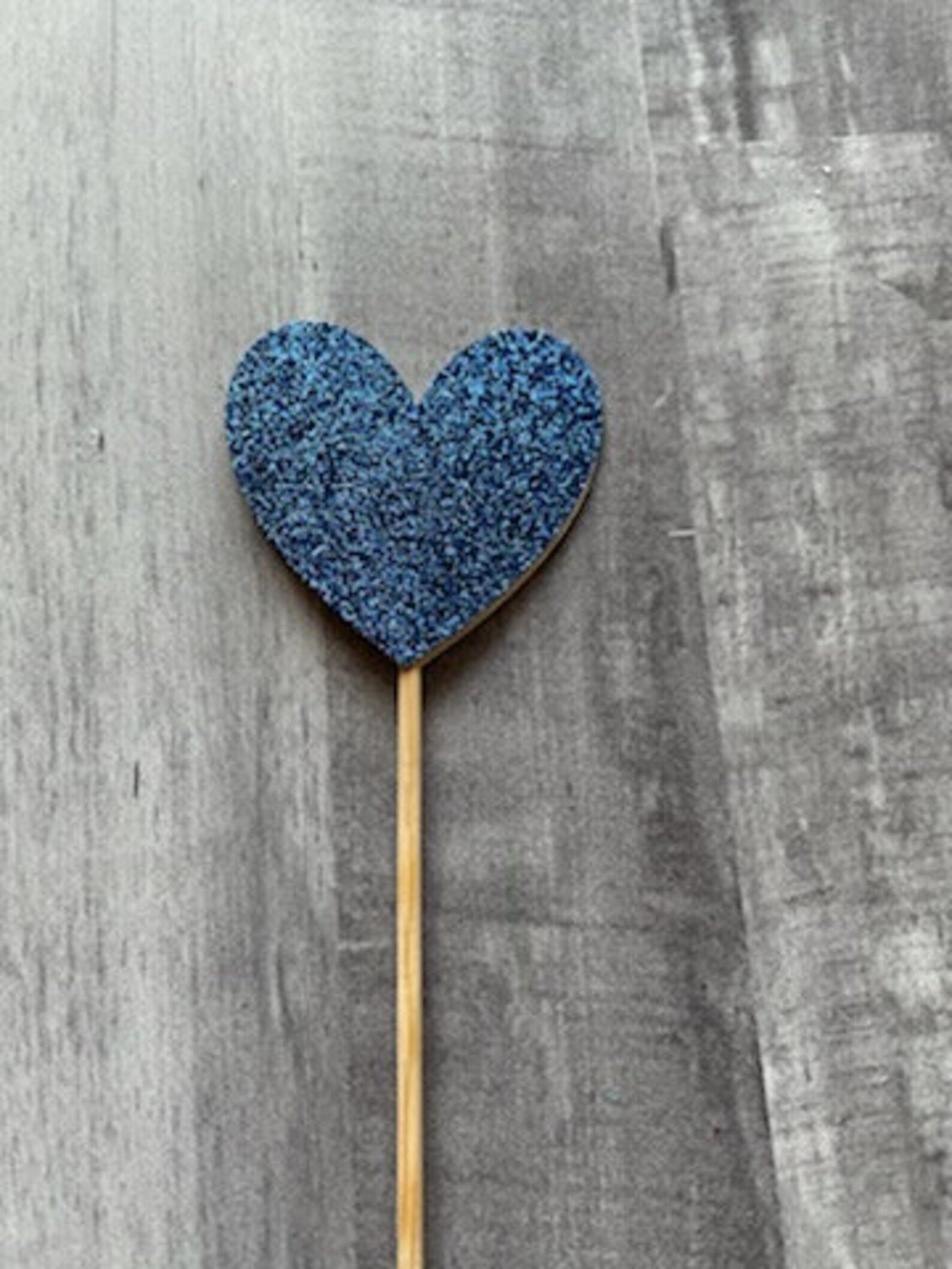 Navy Heart Centerpiece Picks 2 Glitter Heart Sticks - Etsy